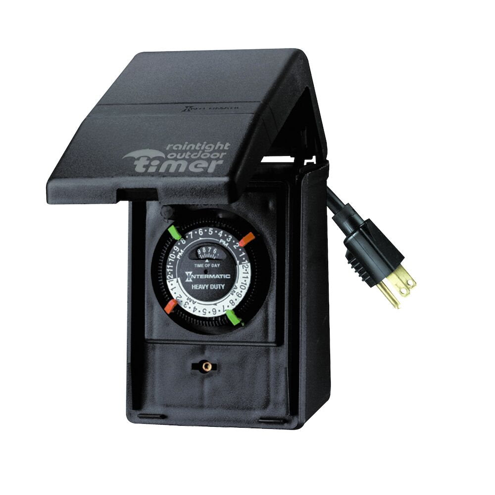 Intermatic - P1121 - Outdoor Mechanical Plug-In Timer with Built-In En