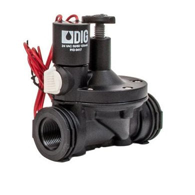 DIG Irrigation 33-001 3/4" In-line Valve w/24 VAC Solenoid, No Flow Co